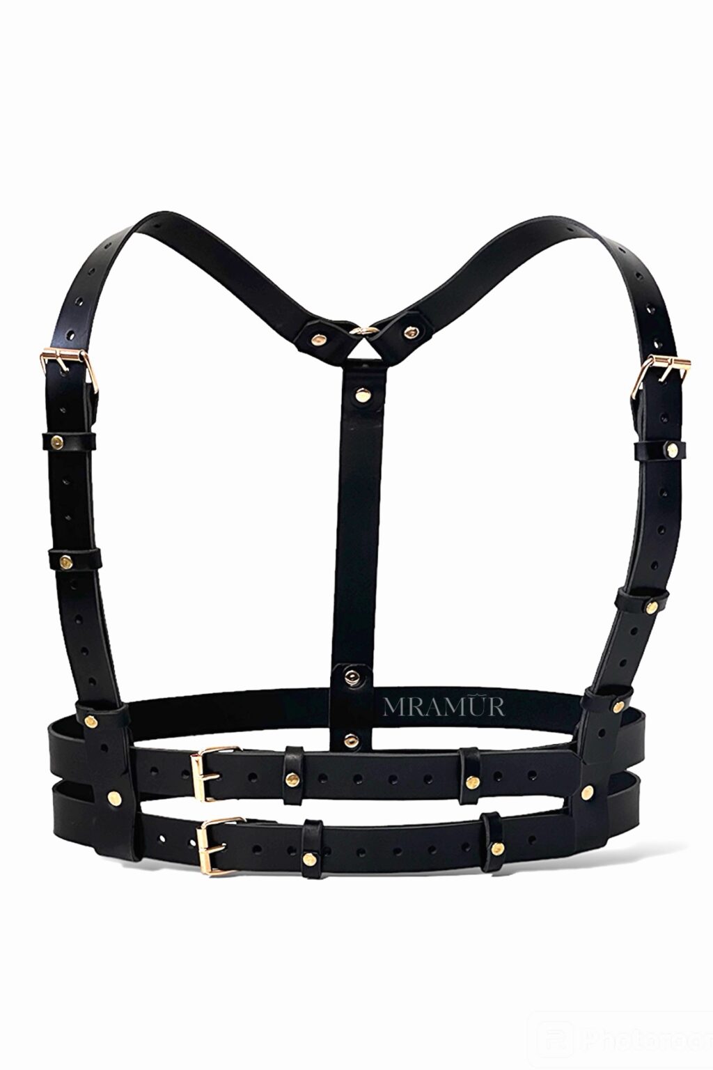 Women harnesses made of genuine and vegan leather
